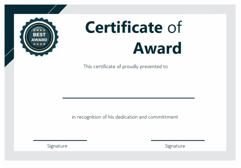 Certificate of Award Template | Free Business Templates